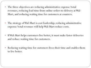 Balanced score card of Walmart | PDF