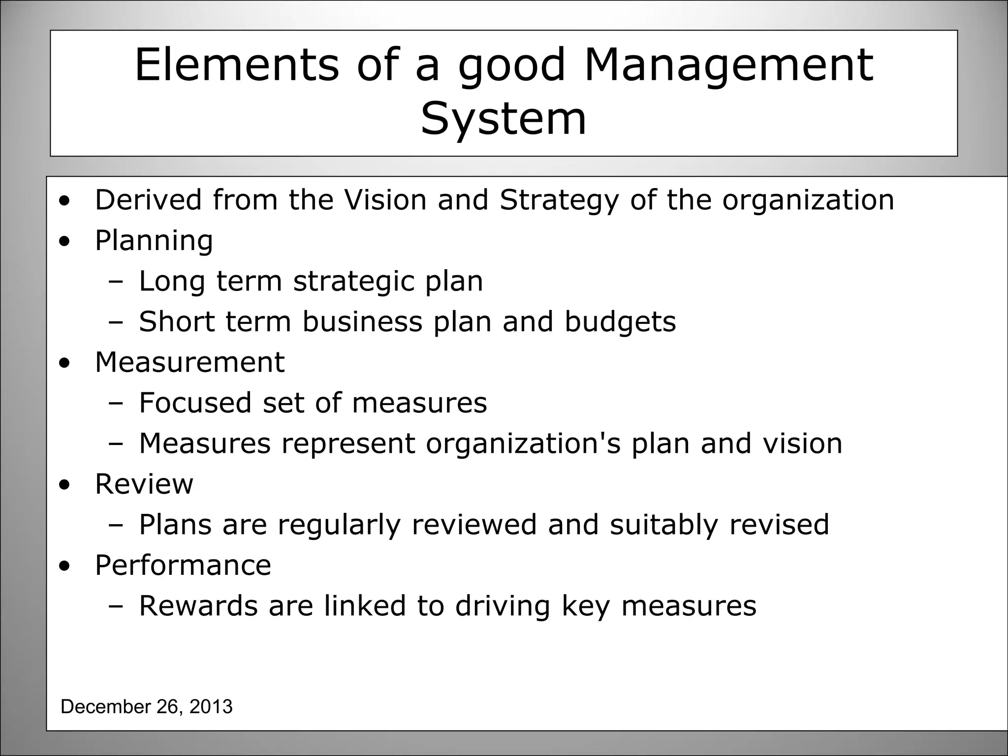 Balanced score card a tool of performance management- presentation | PPT