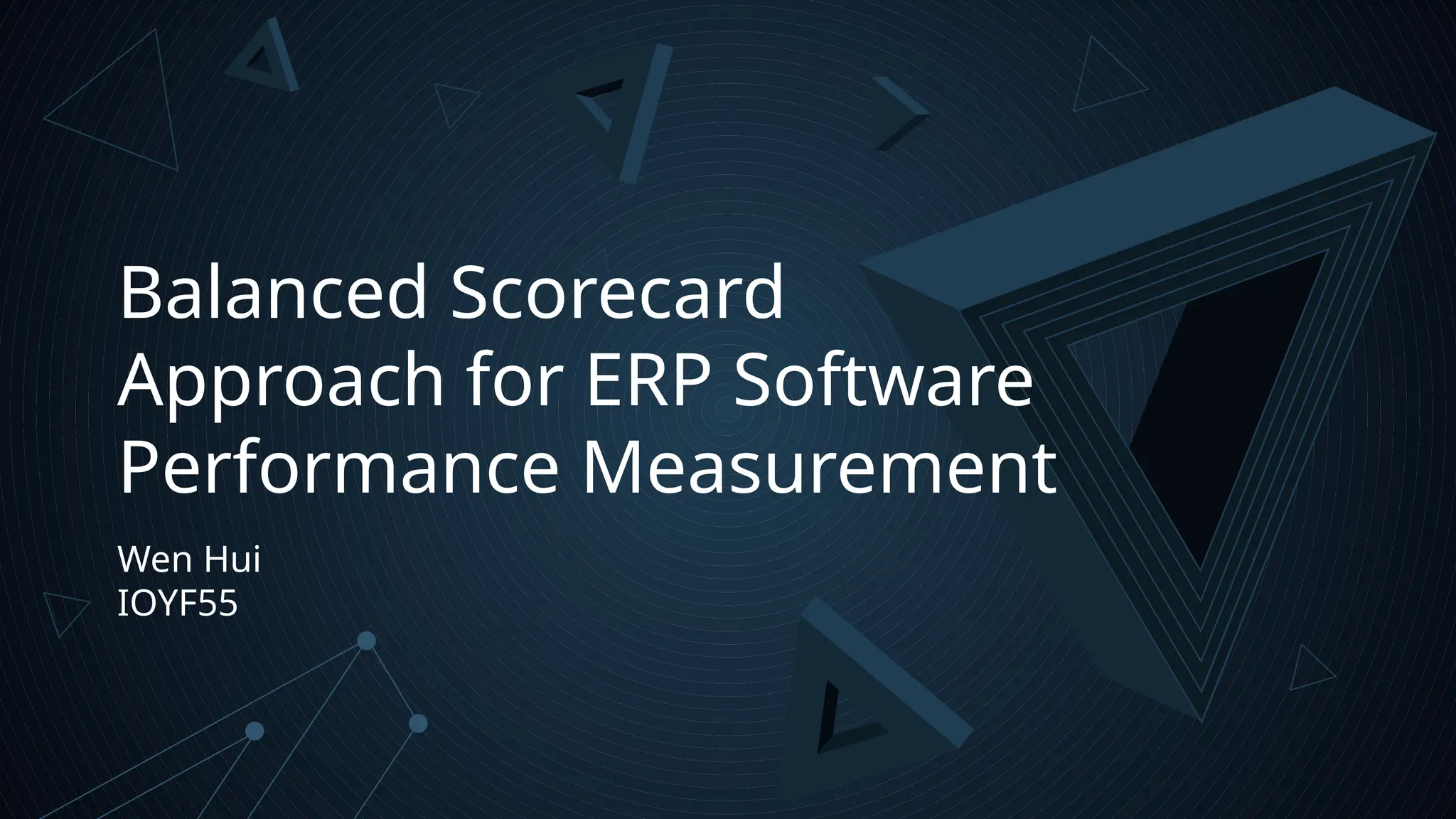 Balanced Scorecard Approach for ERP Software Performance Measurement | PPTX