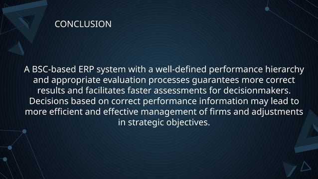 Balanced Scorecard Approach for ERP Software Performance Measurement | PPTX