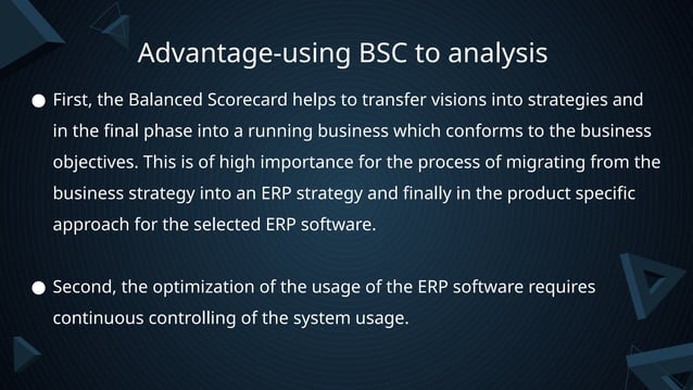 Balanced Scorecard Approach for ERP Software Performance Measurement | PPTX