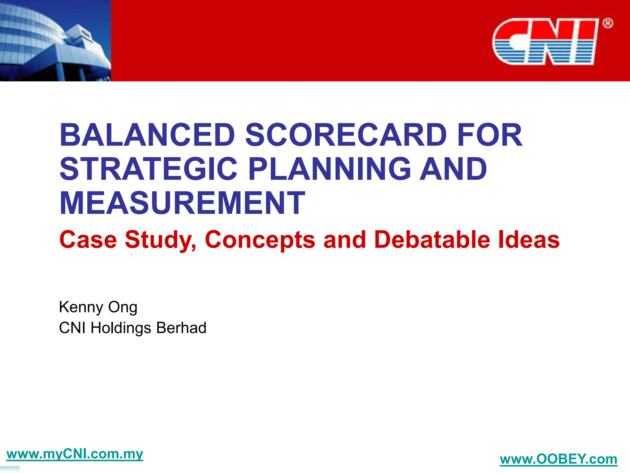 BALANCED SCORECARD FOR STRATEGIC PLANNING AND MEASUREMENT.ppt