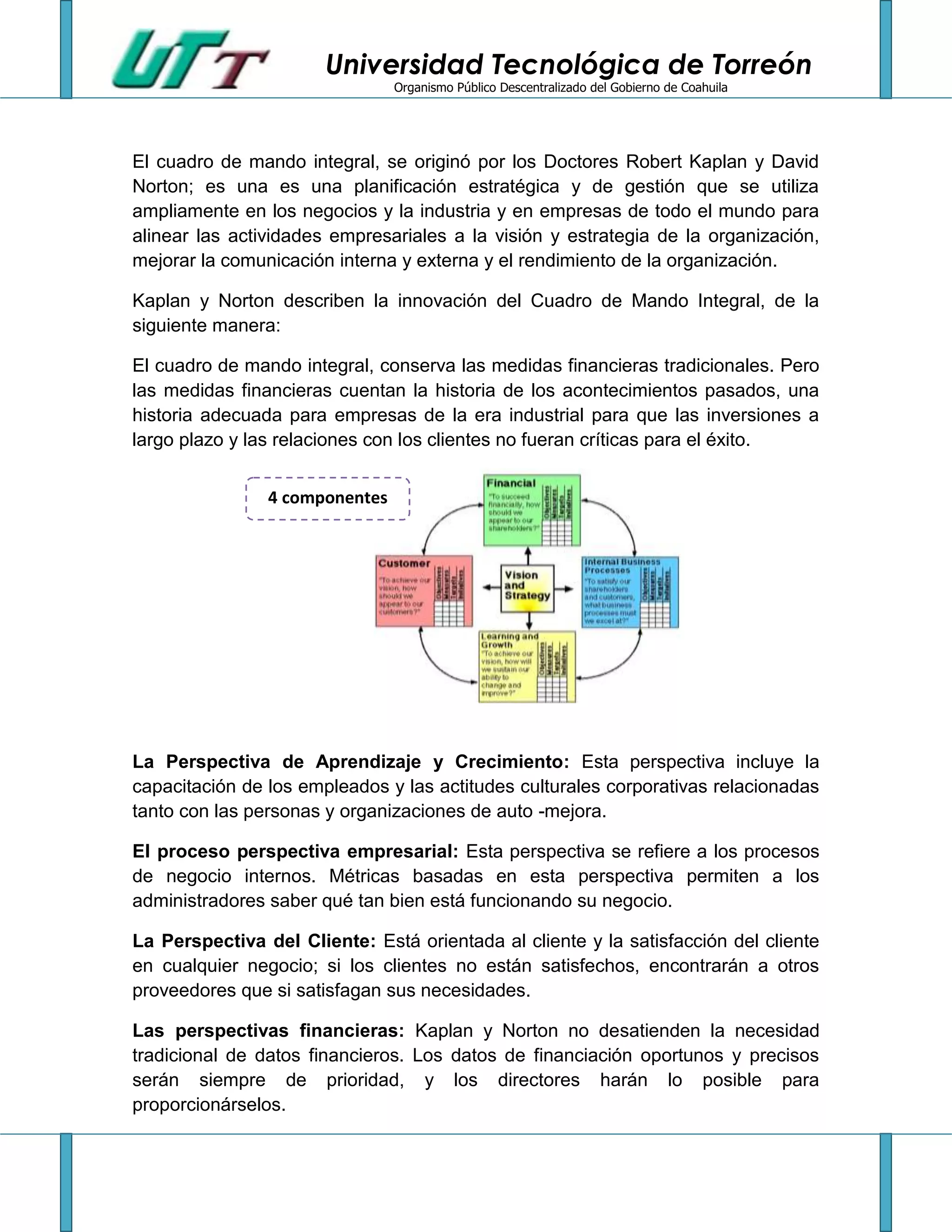 Balanced scorecard kaplan & norton | DOCX | Business | Business and Finance