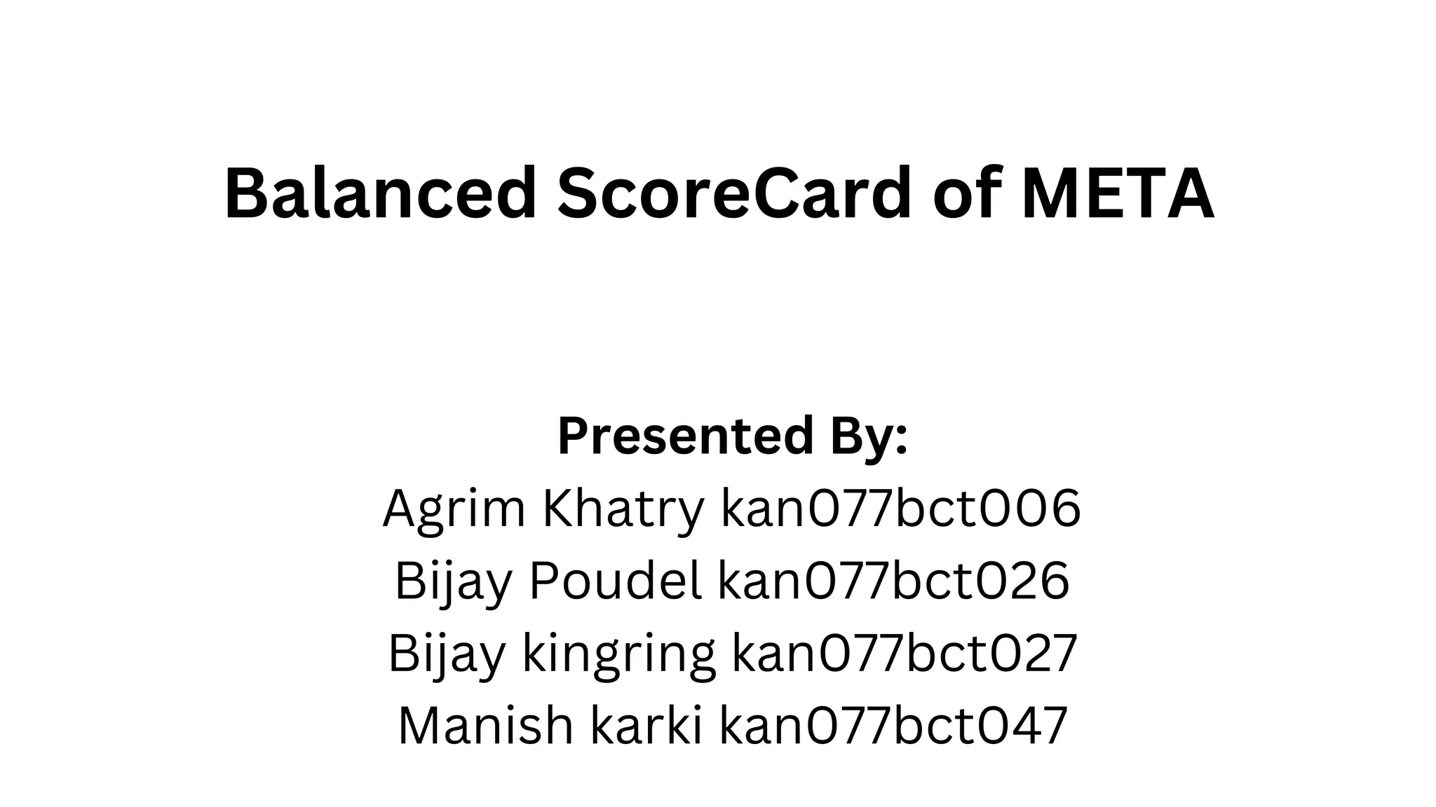 Balanced ScoreCard of META made for engineering students | PDF