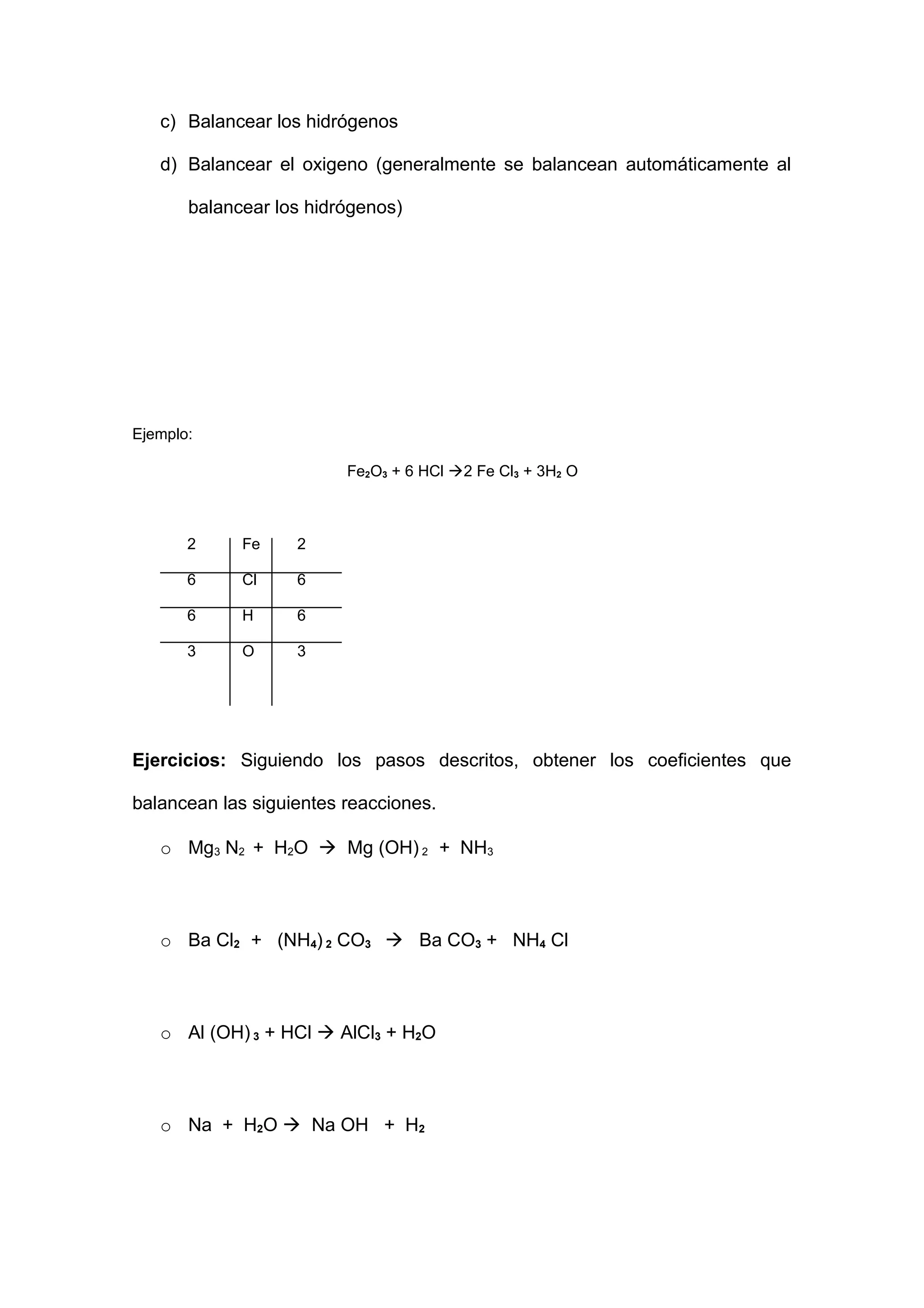 +Balanceo de ecuaciones quimicas | PDF
