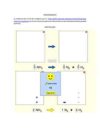 Balanceo de ecuaciones quimicas | DOCX