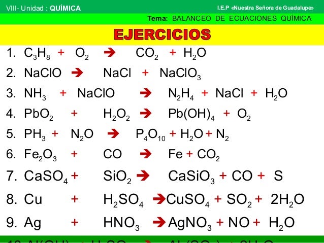 Balanceo De Ecuaciones Quimicas Periodni - slingo