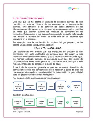 Balanceo de ecuaciones químicas | PDF