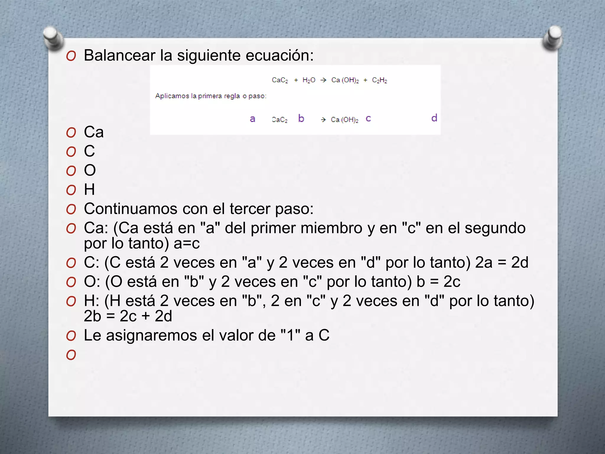 Balanceo de una ecuación química | PPTX | Chemistry | Science