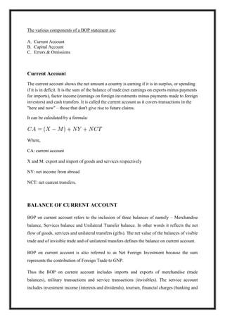 Balance of payment Report by PUSHPAK JAIN | DOCX