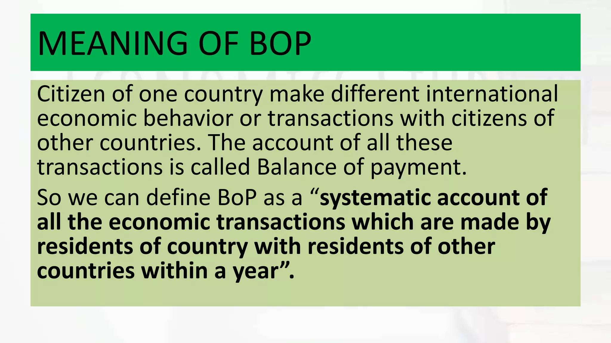 Balance of payment | PPTX