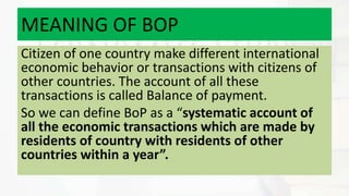 Balance of payment | PPTX