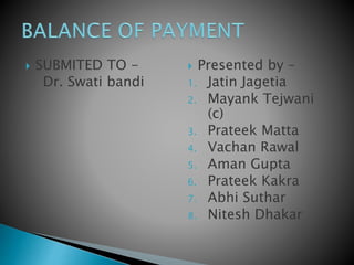 Balance of payment | PPT