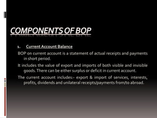 Balance of payment concept, components and trends | PPTX