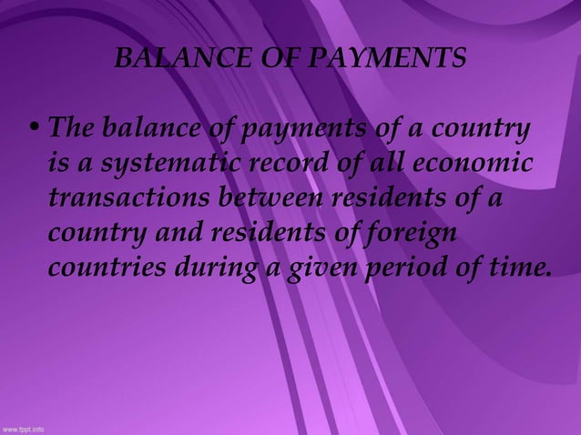 Balance of payments | PPT