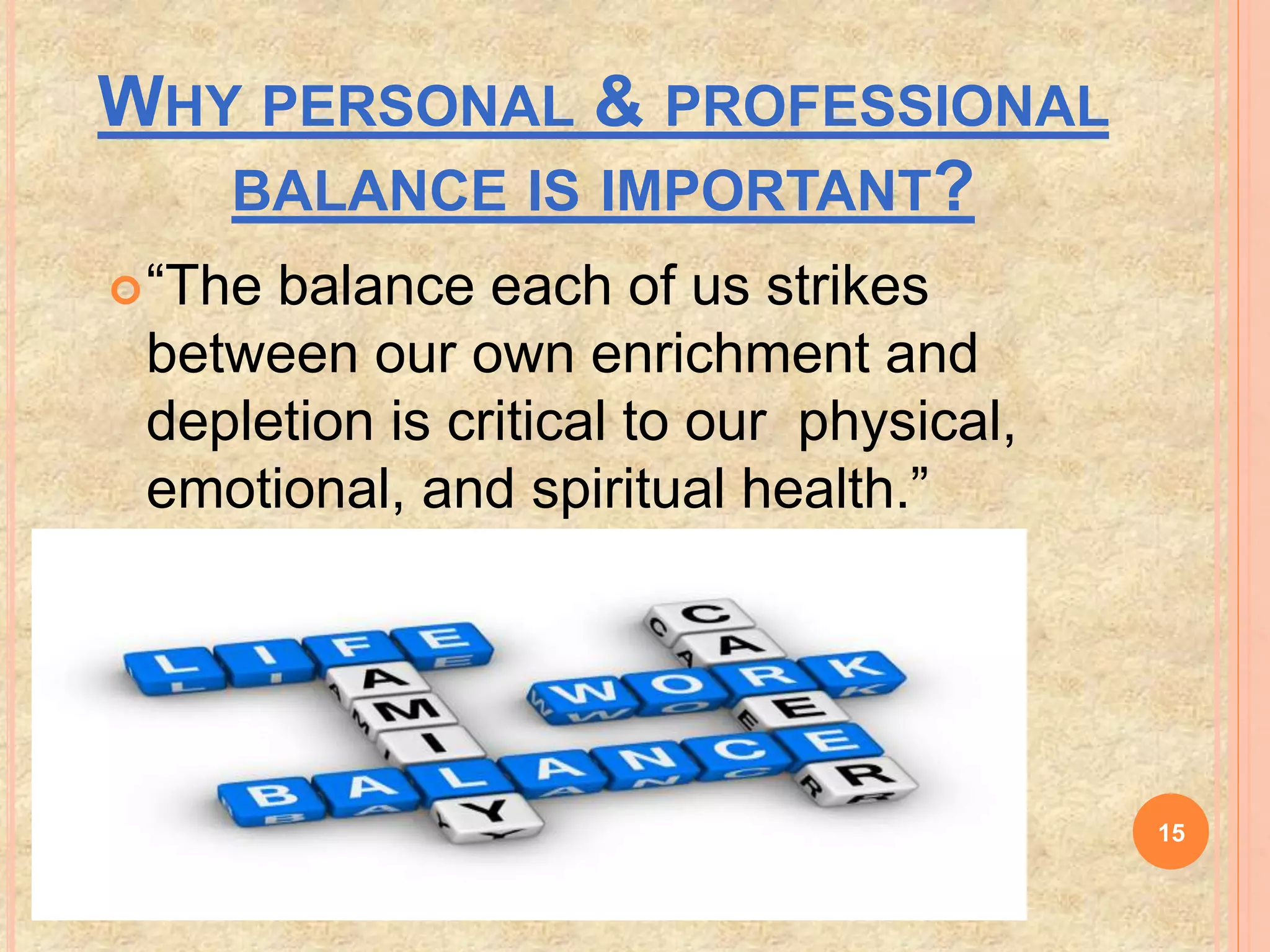 Balance of personal and professional life | PPTX