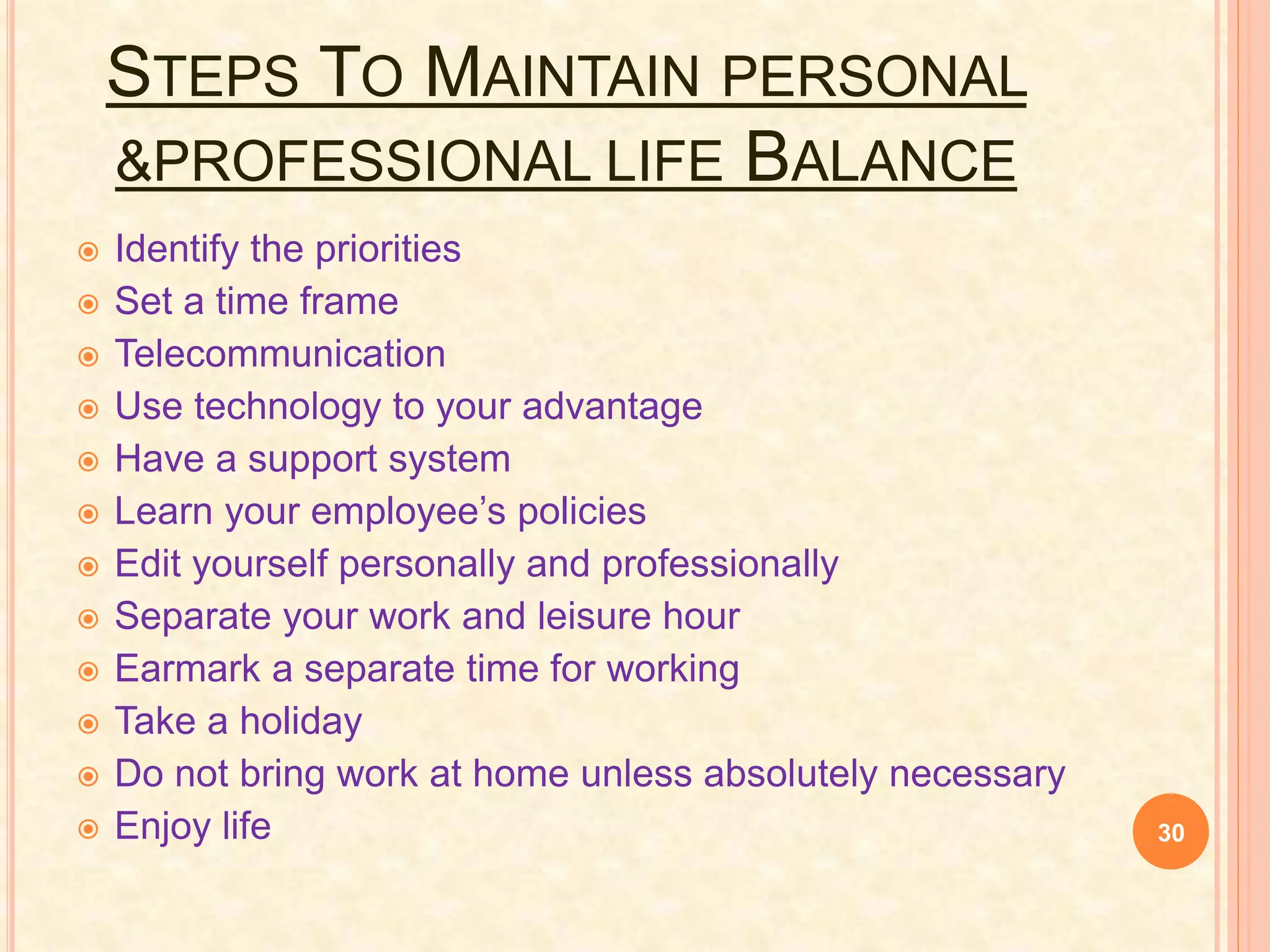 Balance of personal and professional life | PPTX