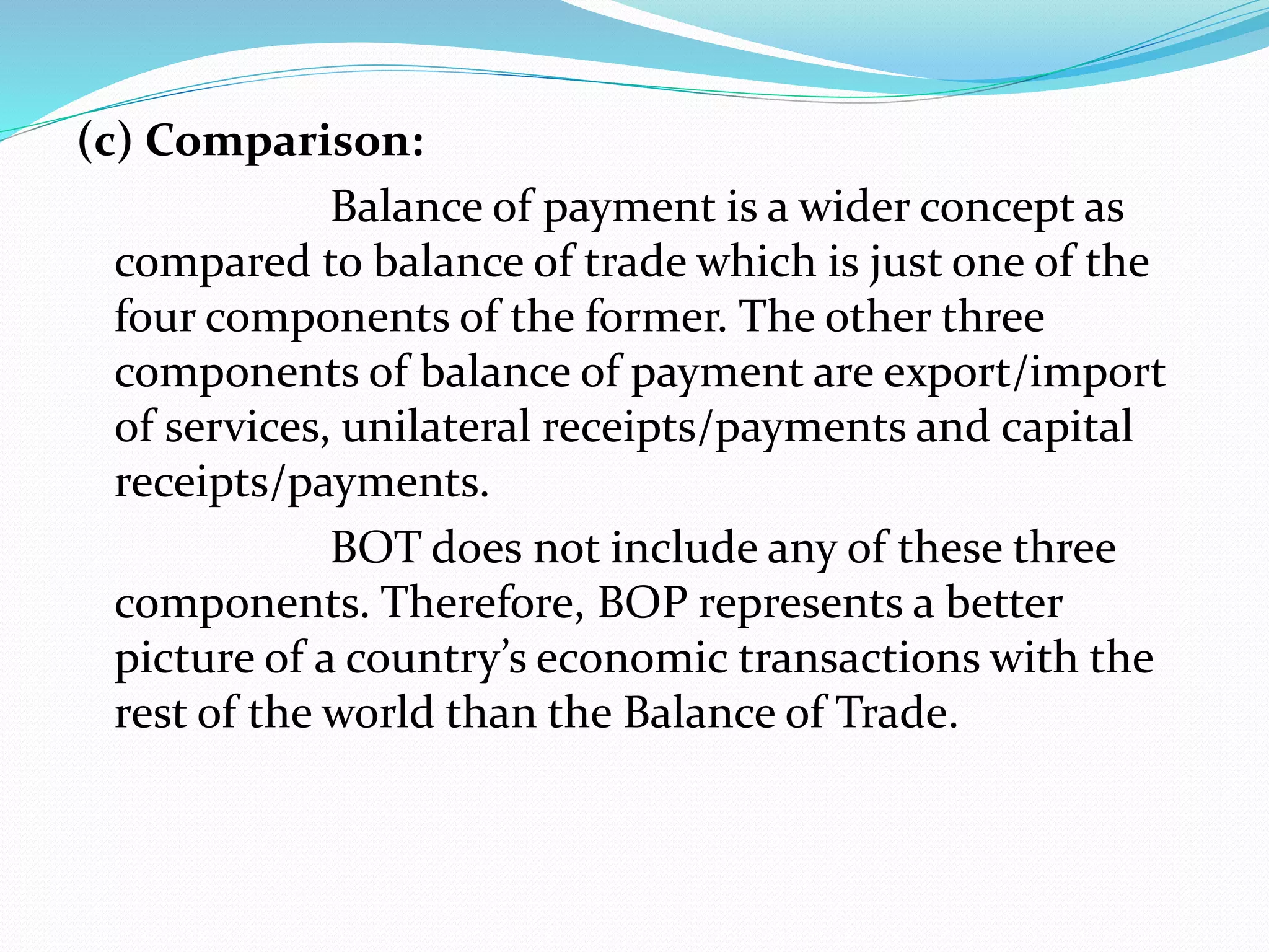 Balance of trade and balance of payment | PPT