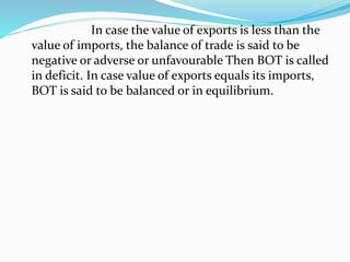 Balance of trade and balance of payment | PPTX