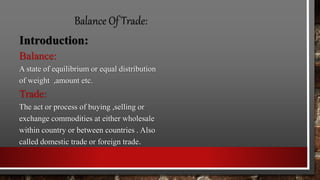 Balance of trade & balance of payment | PPTX