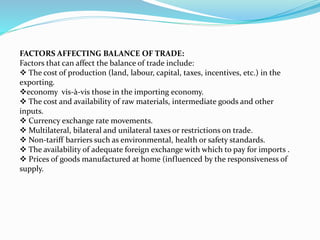 Balance of trade presentation | PPTX