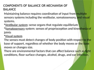 BALANCE PPT- Definition, Types, causes of impaired balance | PPTX