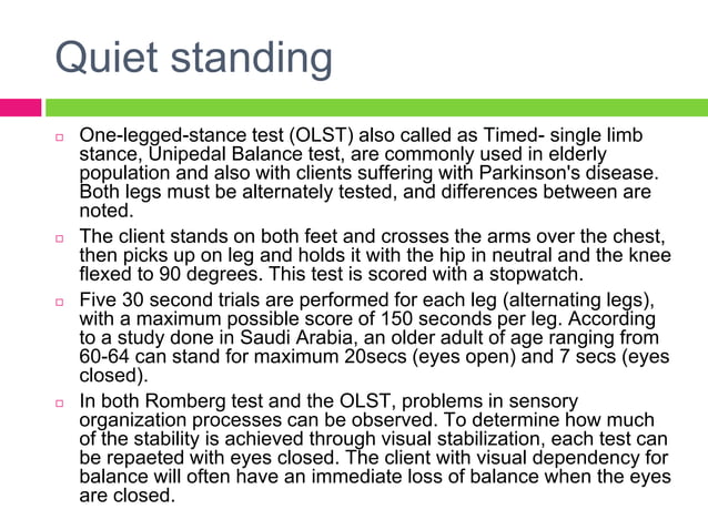 BALANCE ASSESSMENT .pptx | Physical Therapy | Wellness
