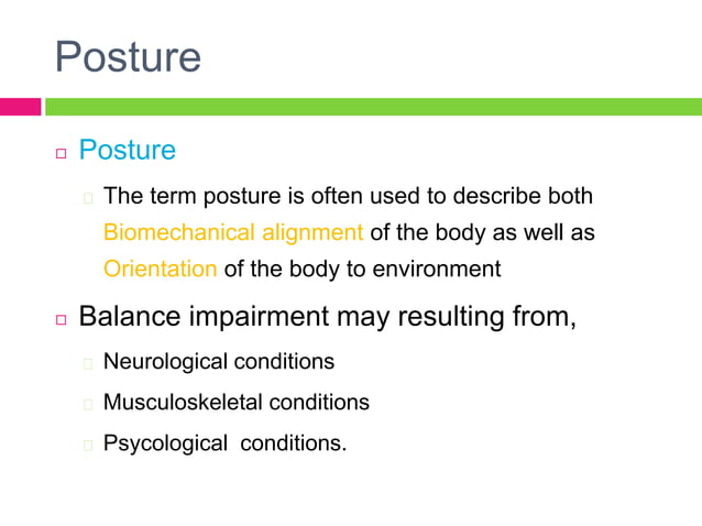 BALANCE ASSESSMENT .pptx | Physical Therapy | Wellness