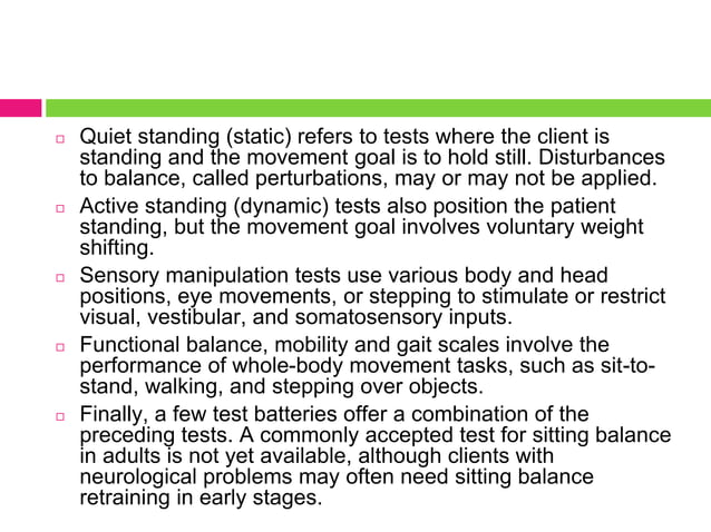 BALANCE ASSESSMENT .pptx | Physical Therapy | Wellness