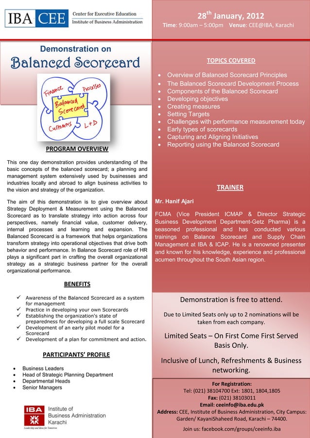 Balance scorecard demo (brochure) | PDF | Business Administration | Business