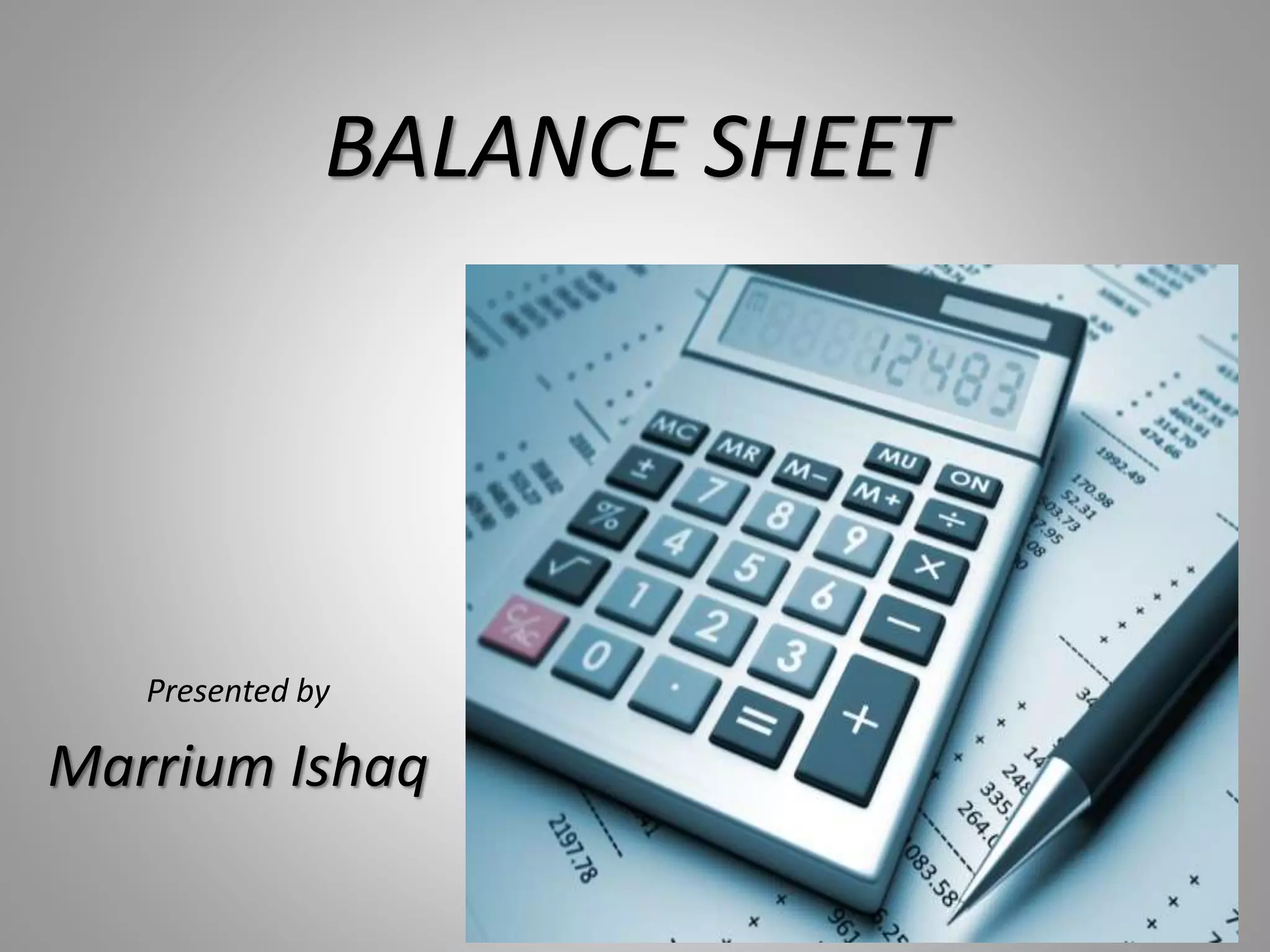 Balance sheet | PPT