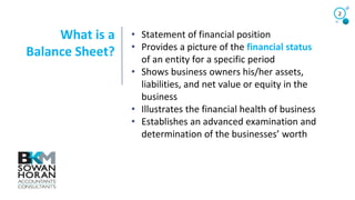 BKMSH Getting Started with Balance Sheet | PPT