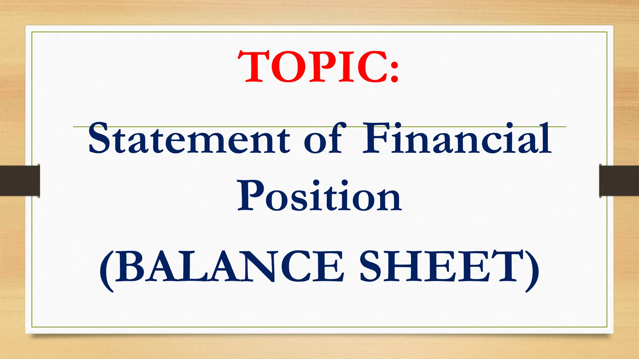 BALANCE SHEET - statement of financials | PPTX