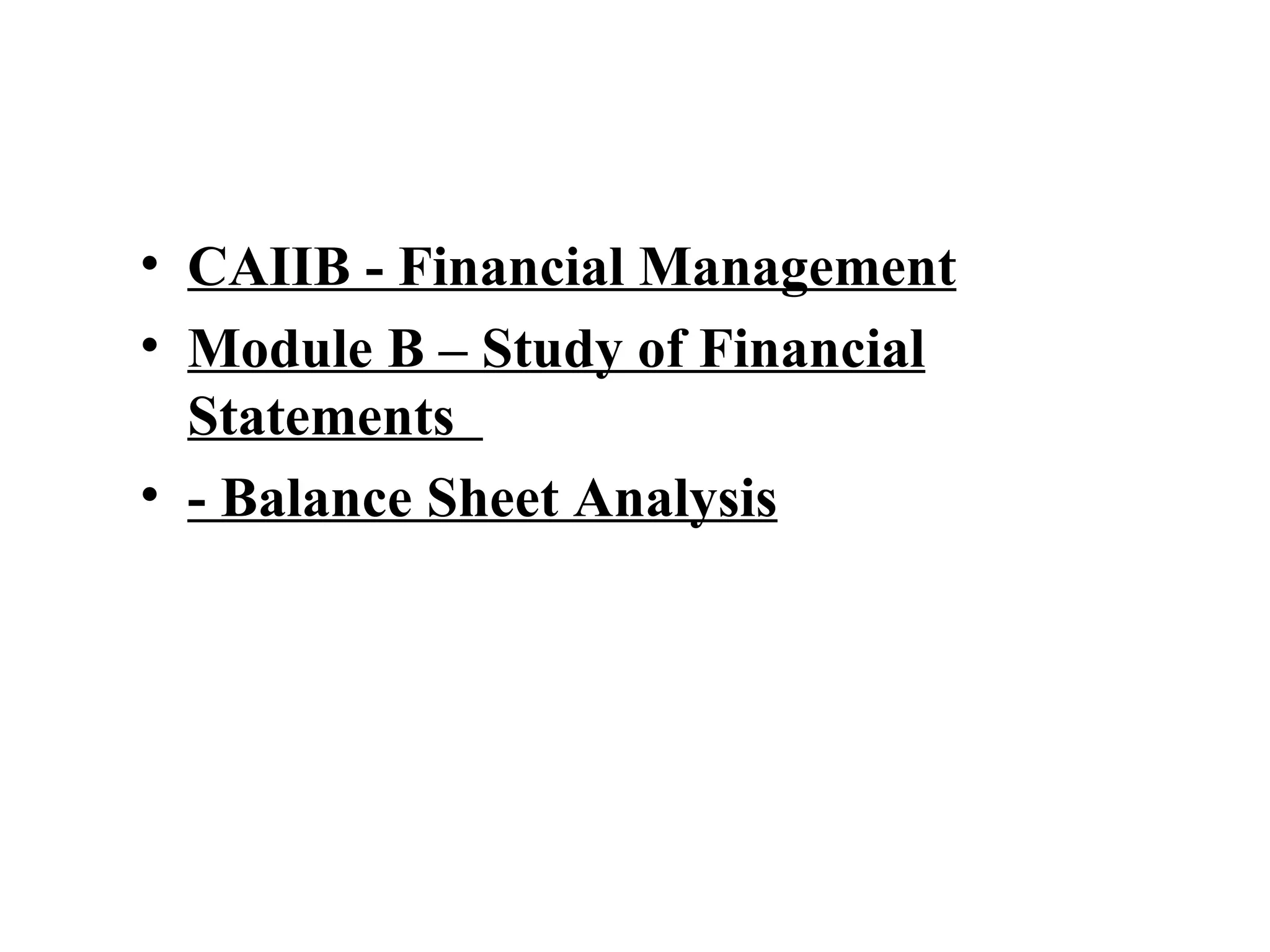 Balance sheet analysis | PPT