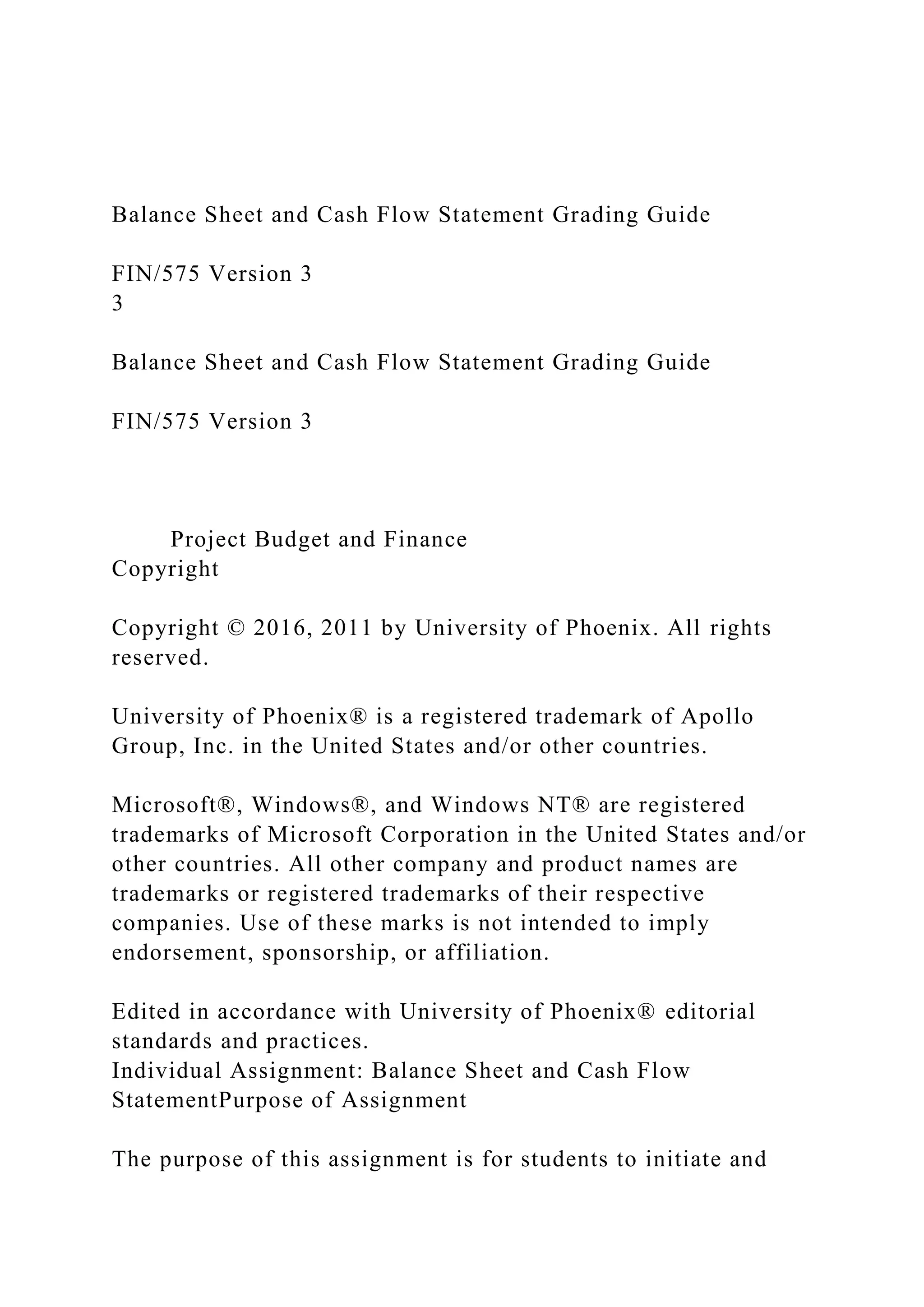 Balance Sheet and Cash Flow Statement Grading GuideFIN575 V.docx