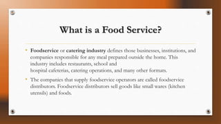 Balance sheet and food service | PPTX