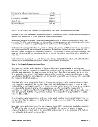 Balance sheet basics (2012) | PDF | Stocks and Bonds | Personal Investing