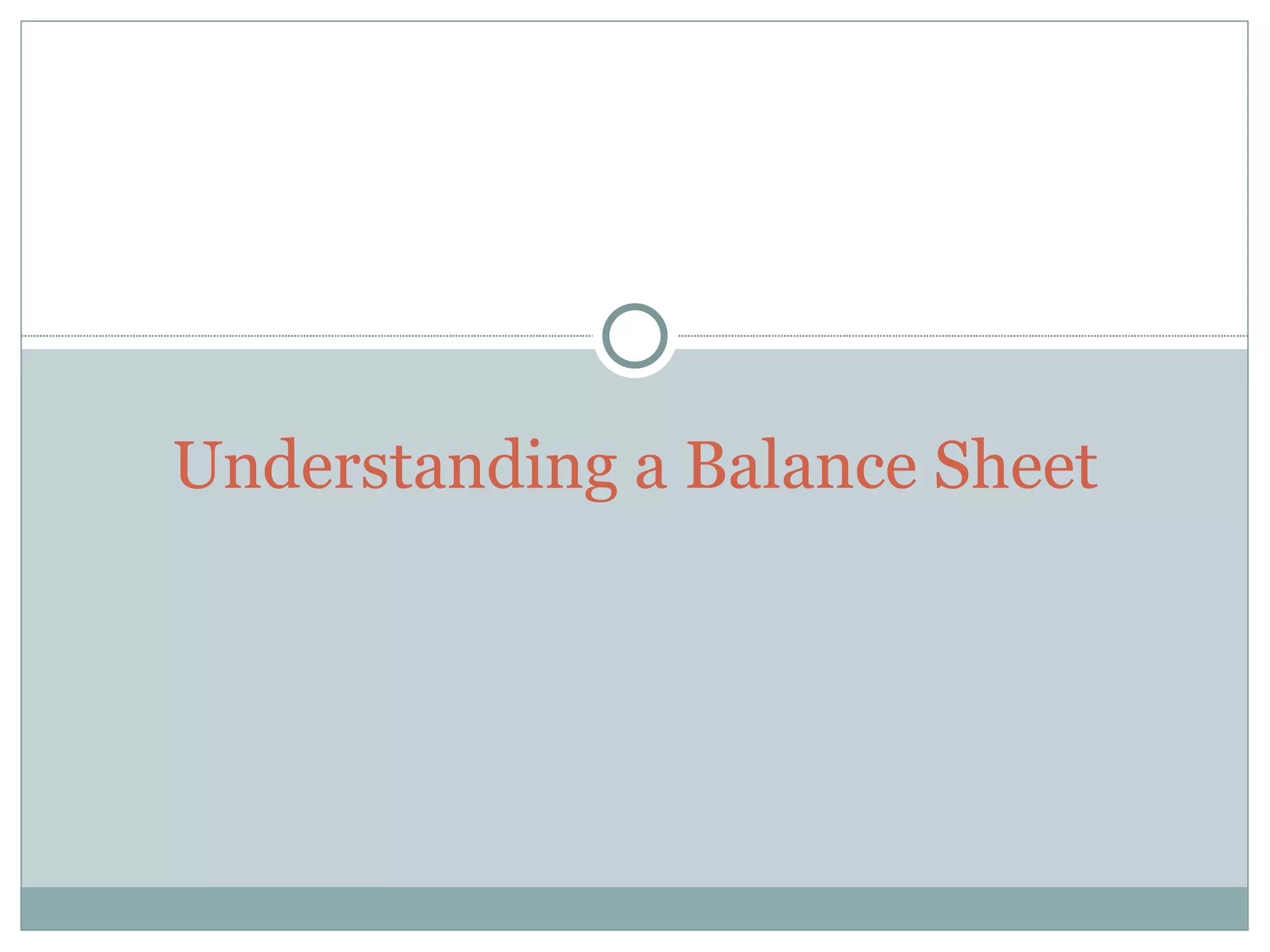 The Balance Sheet | PPT