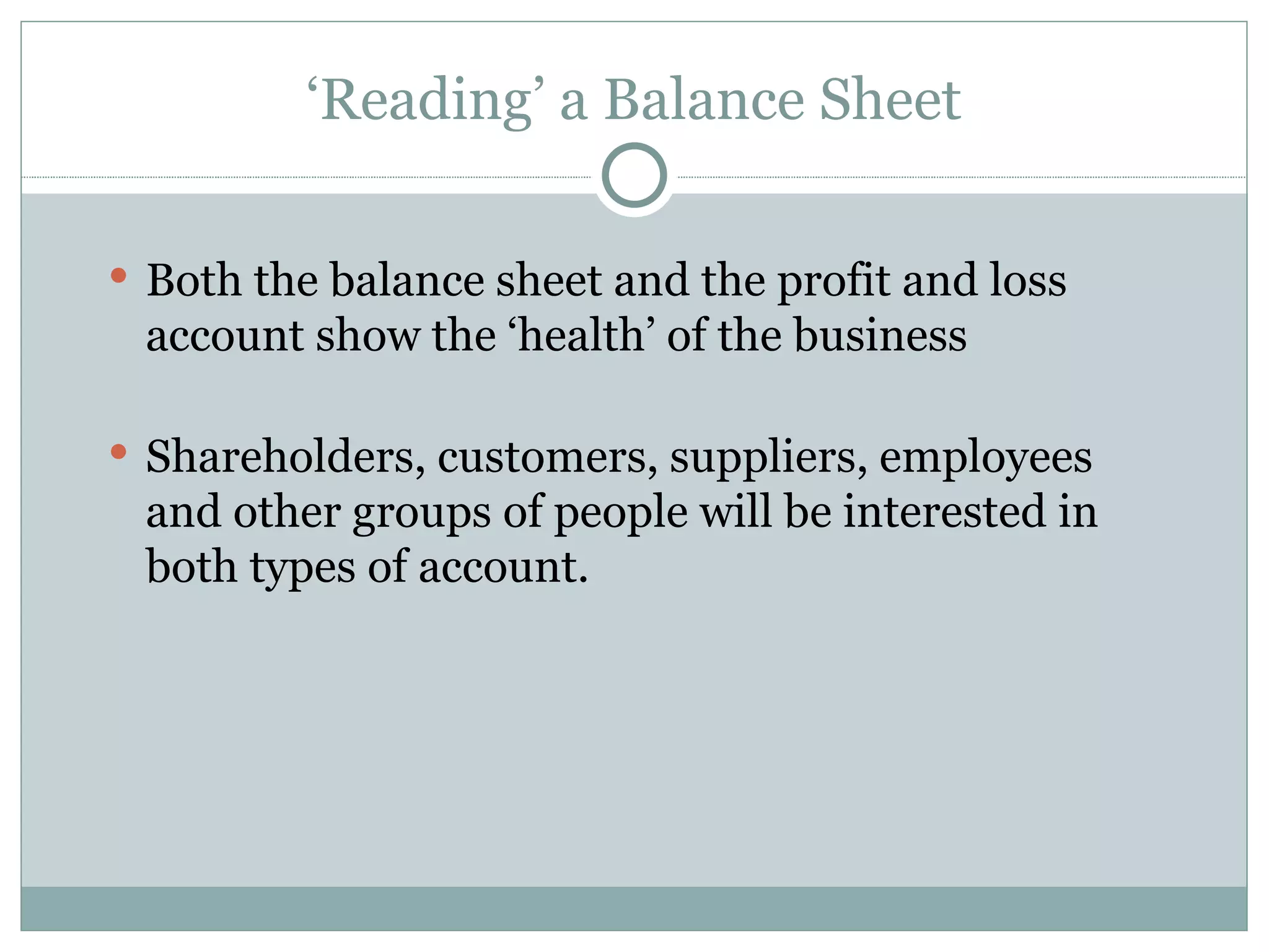 The Balance Sheet | PPT