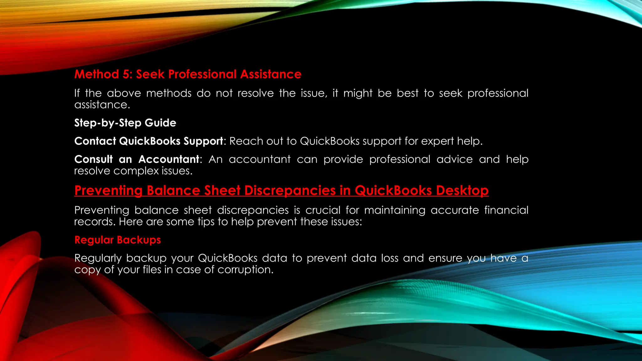 Fixing Balance Sheet Out of Balance in QuickBooks Desktop | PPT