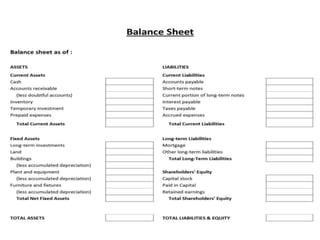 Balance Sheet Review | PPT
