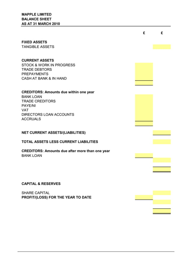Balance Sheet Template | PDF