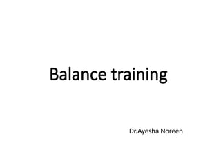 Balance training of elder people, its definition, importance and ...