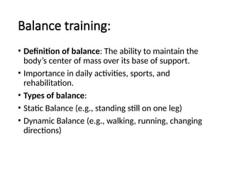 Balance training of elder people, its definition, importance and ...