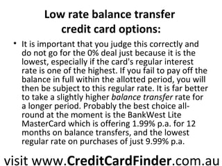Balance transfer credit cards guide | PPT