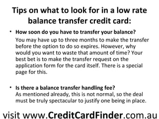 Balance transfer credit cards guide | PPT