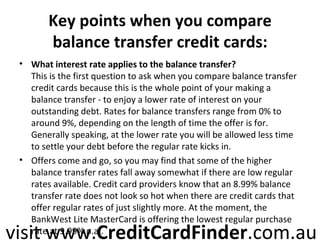 Balance transfer credit cards guide | PPT