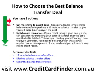 Balance transfer credit cards guide | PPT