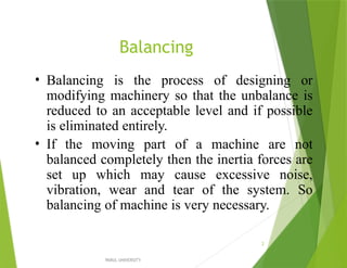 types of balancing in dynamics of machine | PPTX | Physics | Science