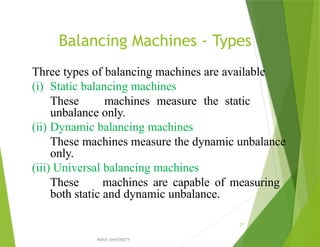 types of balancing in dynamics of machine | PPTX | Physics | Science